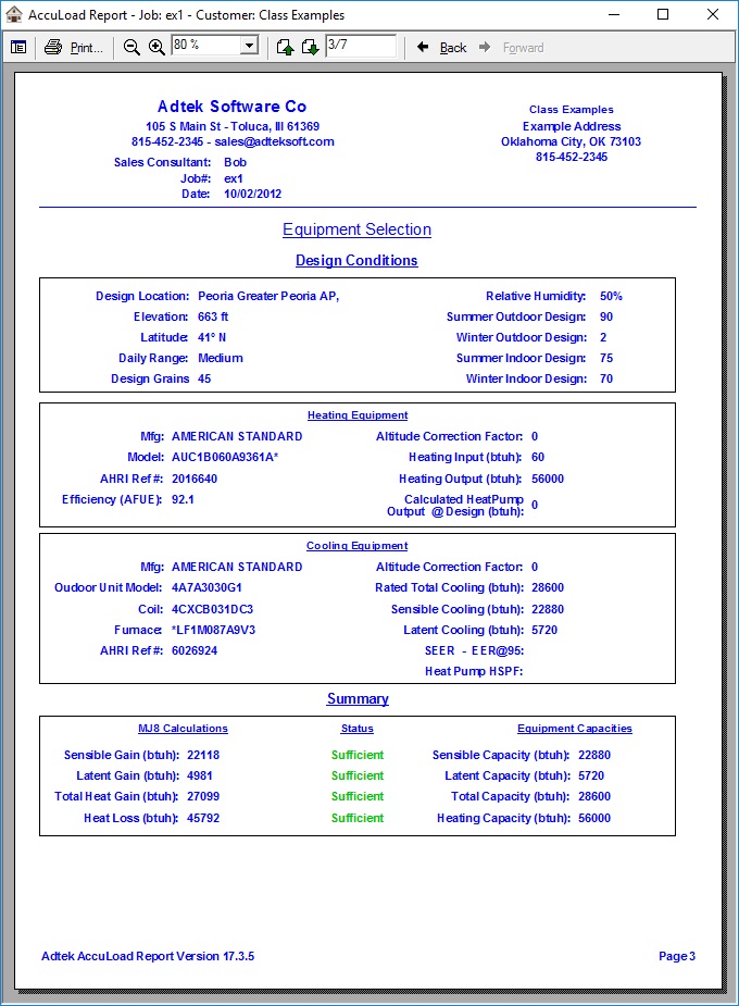 Adtek AccuLoad ACCA Approved Manual-J & Manual-S Residential Load Calc ...